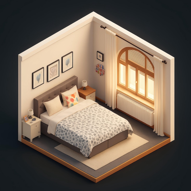 Custom Isometric Room Illustration – Turn Your Room Photo Into Cozy 3D ...