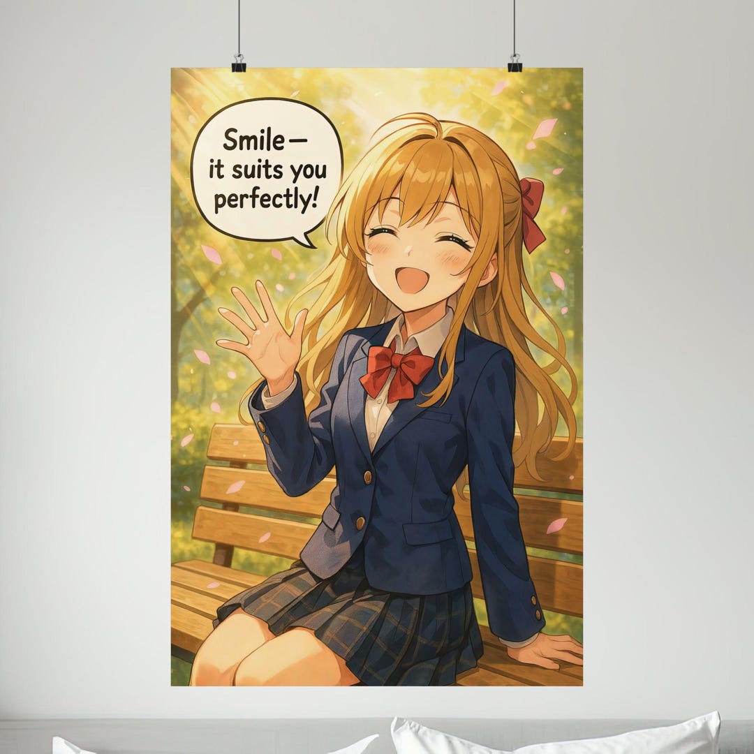 Motivational Anime Poster Print, Uplifting Manga Wall Art With Quote ...