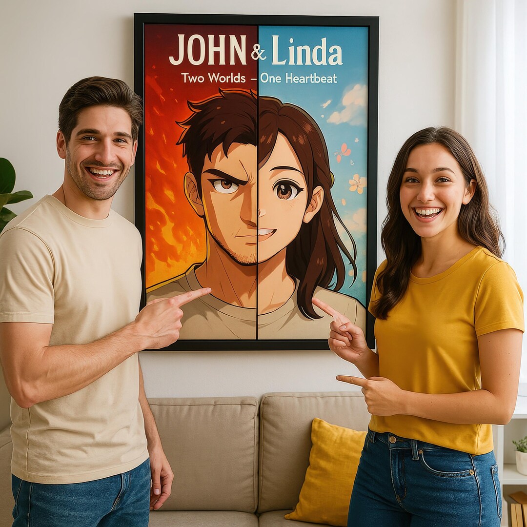 Personalized Anime Split Character Portrait – Shonen & Shojo Style ...