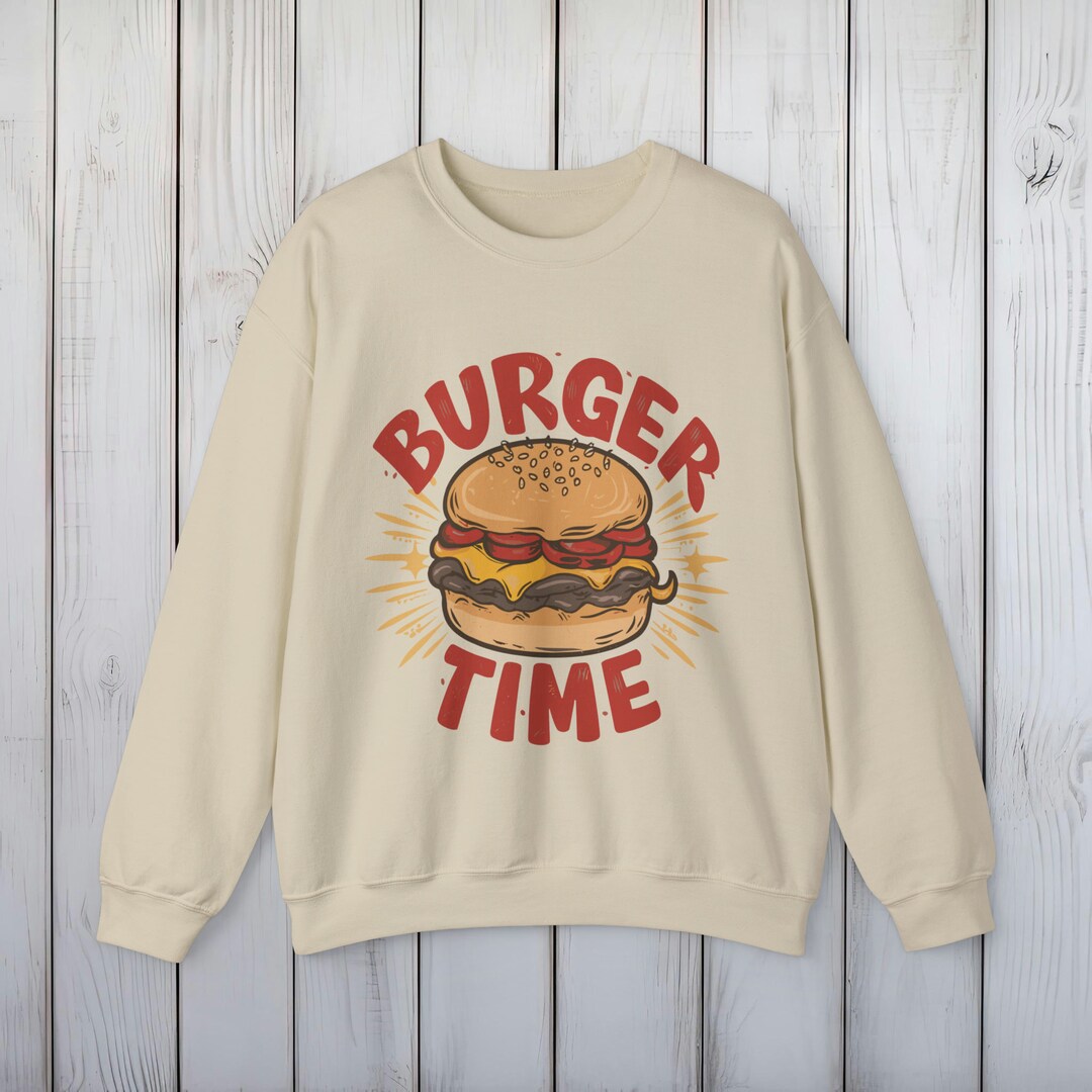 Vintage burger Time Sweatshirt Eco-friendly, Soft & Comfortable ...