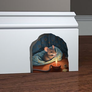 Baseboard Mouse Hole Sticker, Mouse Hole Decal Sticker for Wall, Room ...
