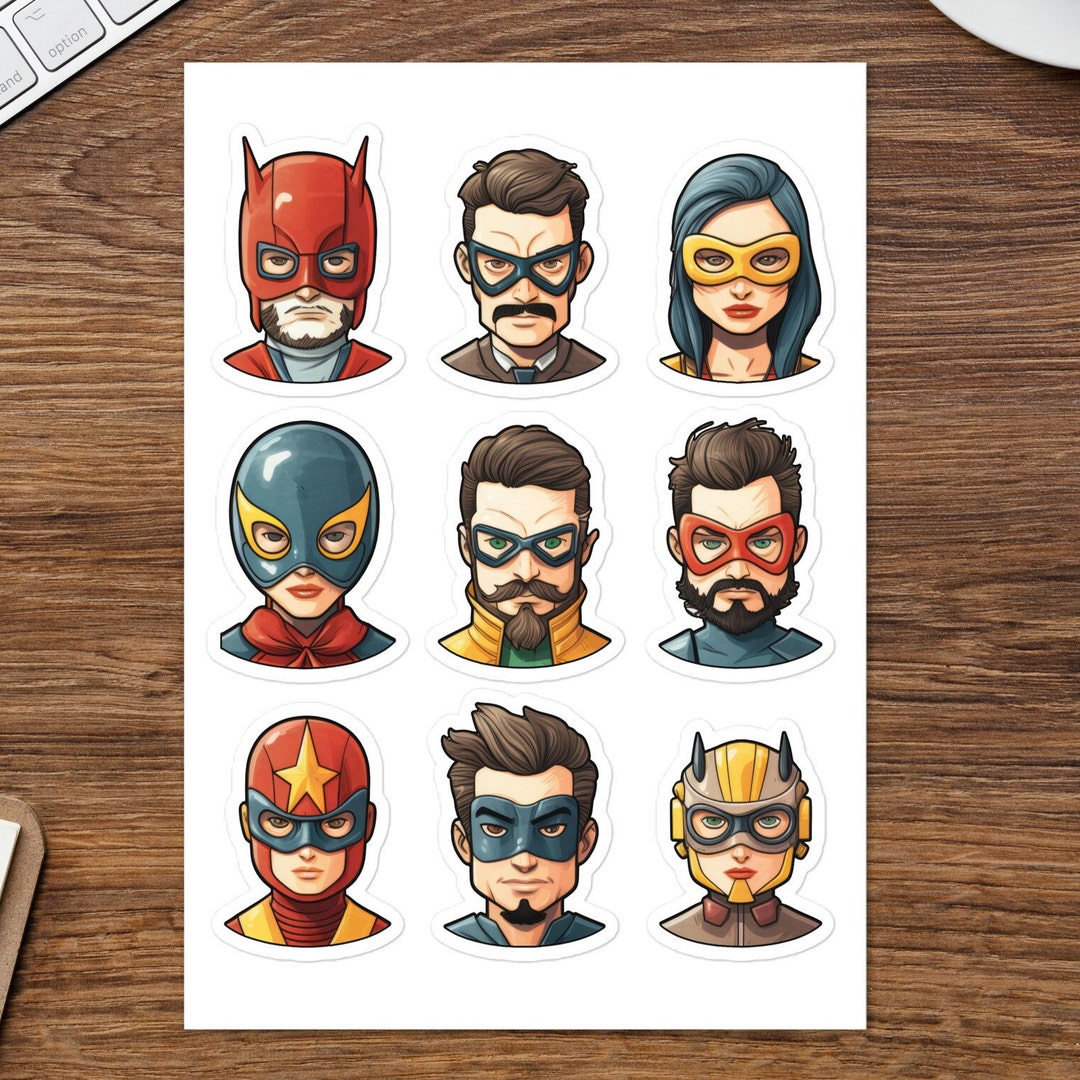 Mini Superhero Stickers Tiny Hero Squad Stickers Collection Sheet - Etsy