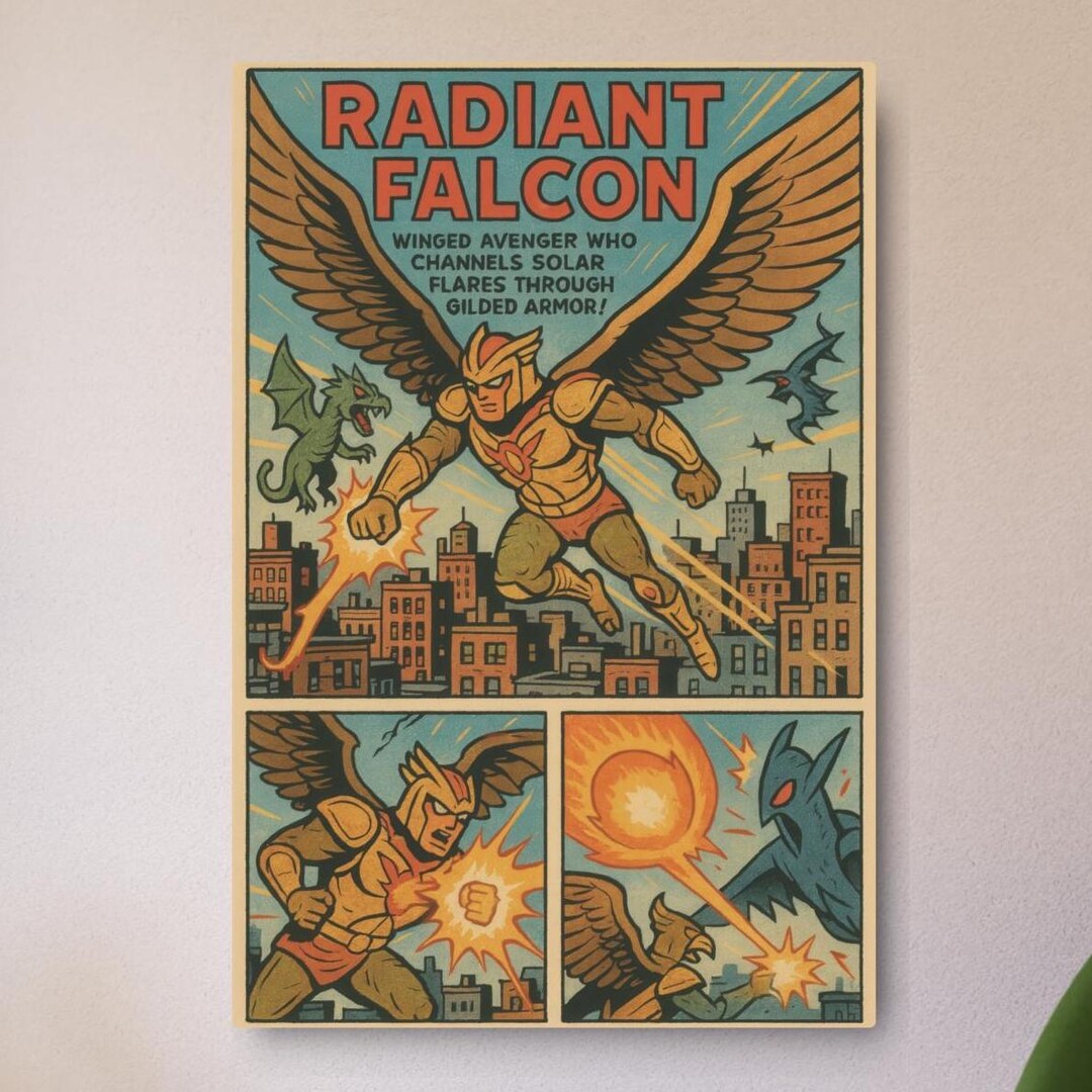 Superhero Comic Metal Wall Art, Vintage Retro Hero Decor for Collectors ...