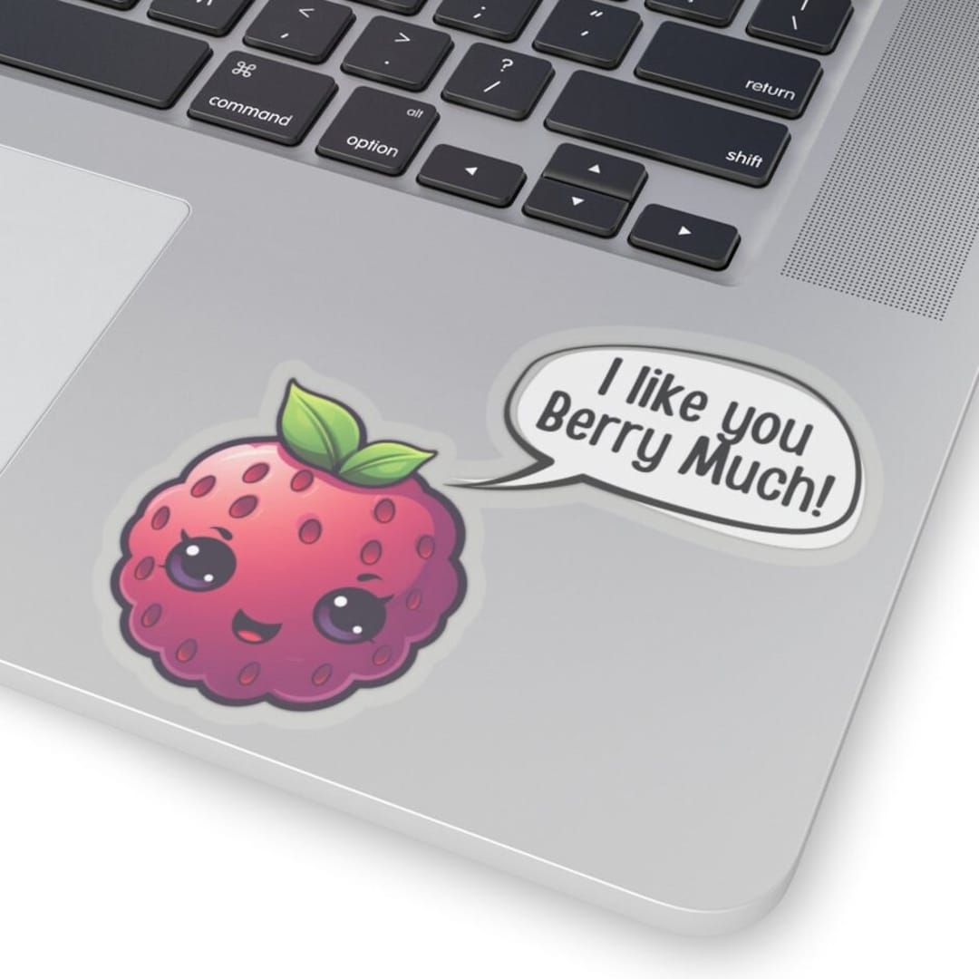 Sweet Kawaii Raspberry Sticker - "i Like You Berry Much!" Fruit ...