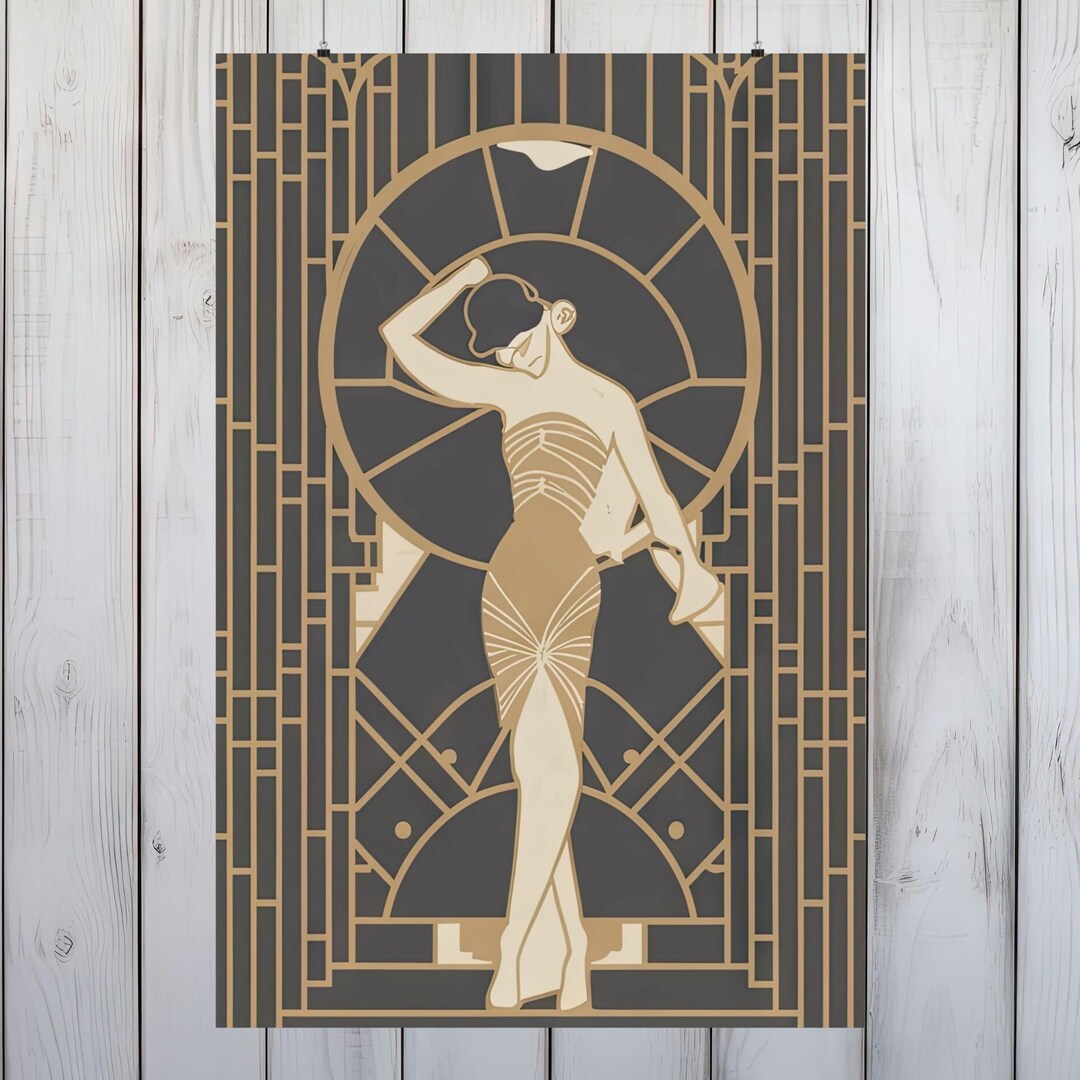 Retro Chic Art Deco Wall Art Poster, 1920s Flair Print, Fine Art Matte ...