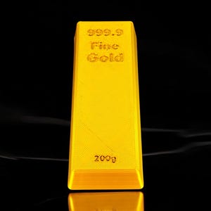 Realistic Gold Bar Replica - 3D Printed Fake Gold Décor Piece - Perfect ...