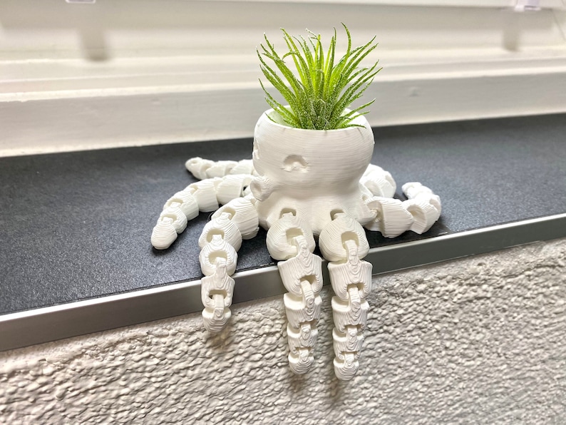 OCTOPUS PLANTER, AIR Plant Planter, Houseplant White Animal Succulent ...