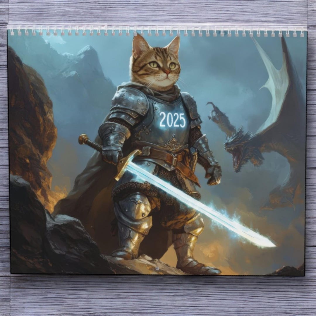 RPG Cats Wall Calendar 2025 - Adorable Monthly Feline Fantasy ...