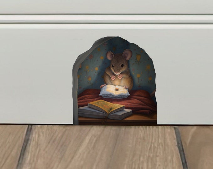 Mouse Vinyl Sticker, Mouse Hole Decal Sticker for Wall, Nursery Mouse ...