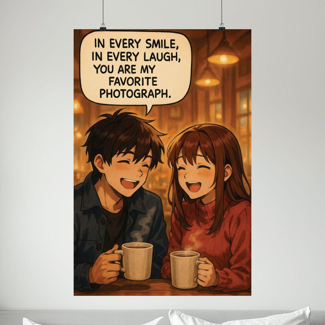 Romantic Anime Poem Wall Poster - Manga Lovers Wall Art Print, Home ...