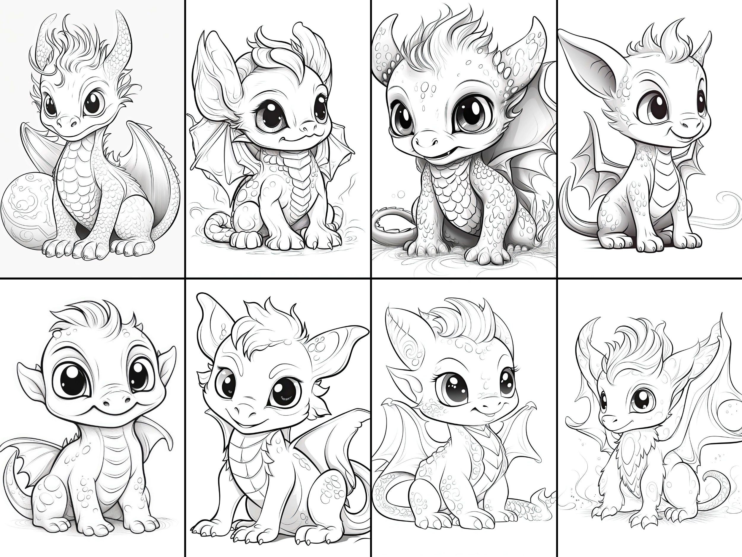 Baby Dragon Hatching Coloring Pages