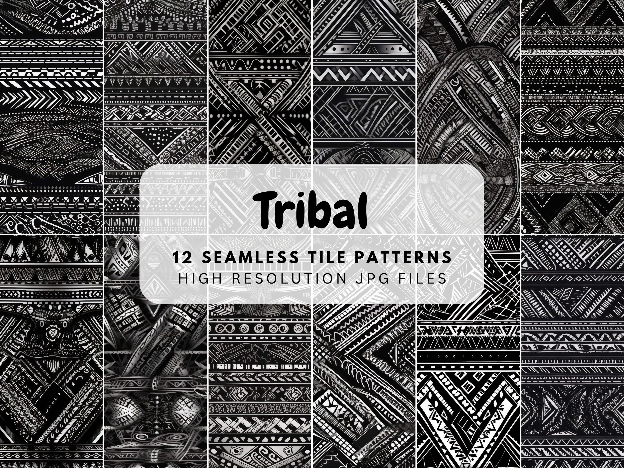Tribal Print Background Black And White