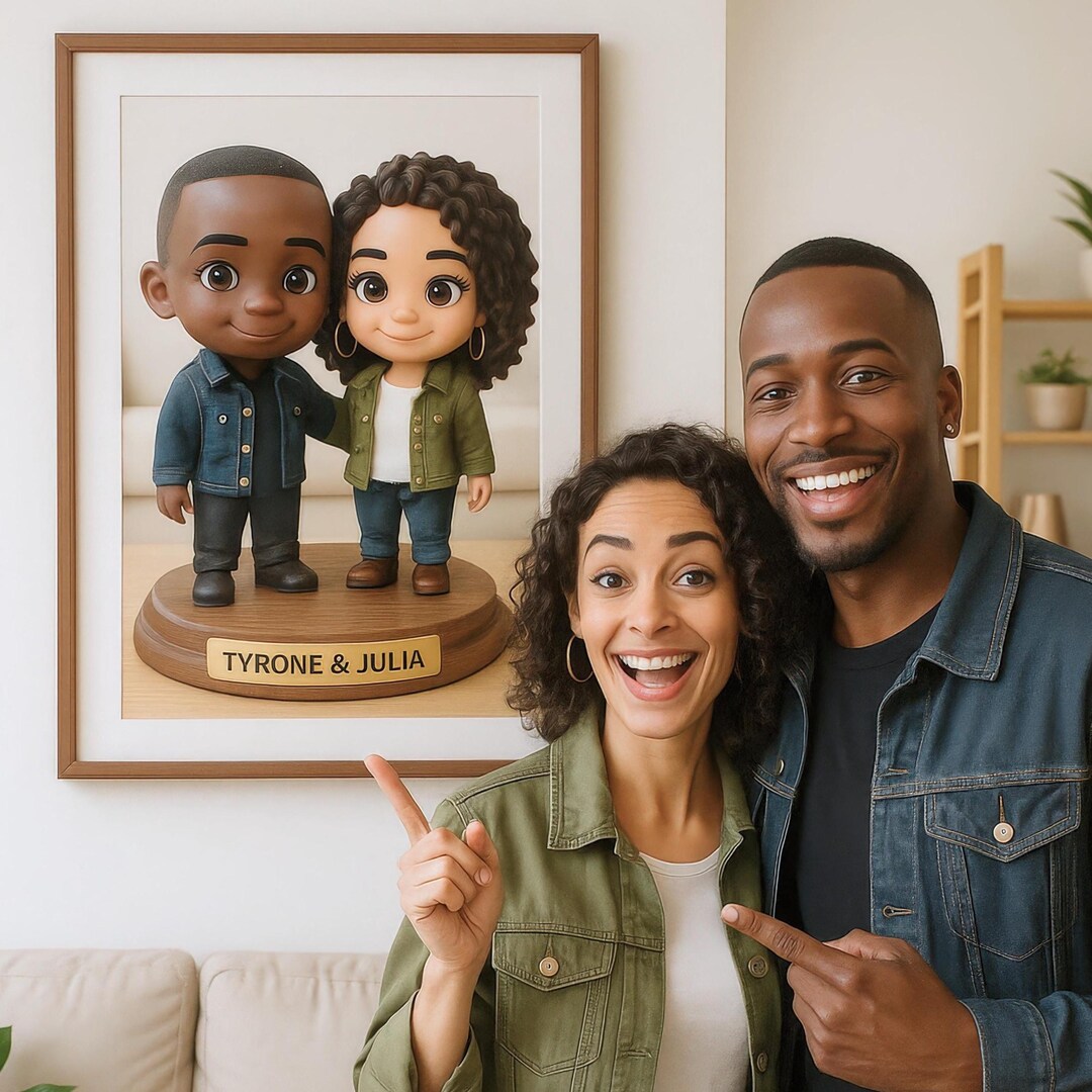 Custom Chibi-style Couple Collectible Figure Portrait From Photo ...
