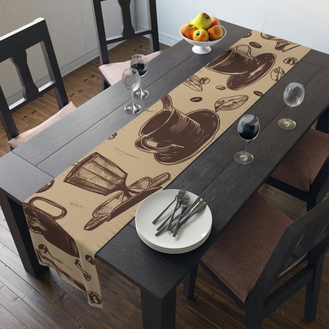 Coffee Themed Table Runner | Coffee Table Decor | Housewarming Gift ...