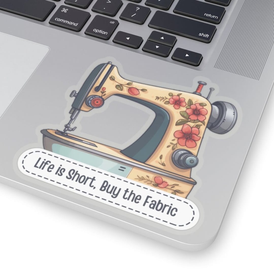 Sewing Quote Vinyl Sticker Decal - Fun Thread and Needle Stickers for ...