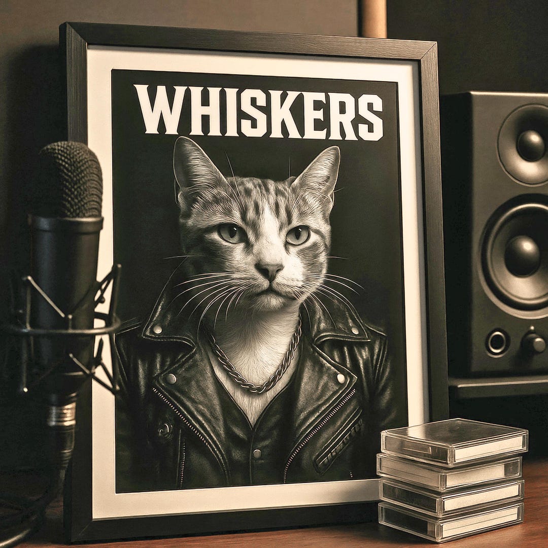 Personalized 80s Rockstar Pet Portrait From Your Photo - Custom Pet Art ...