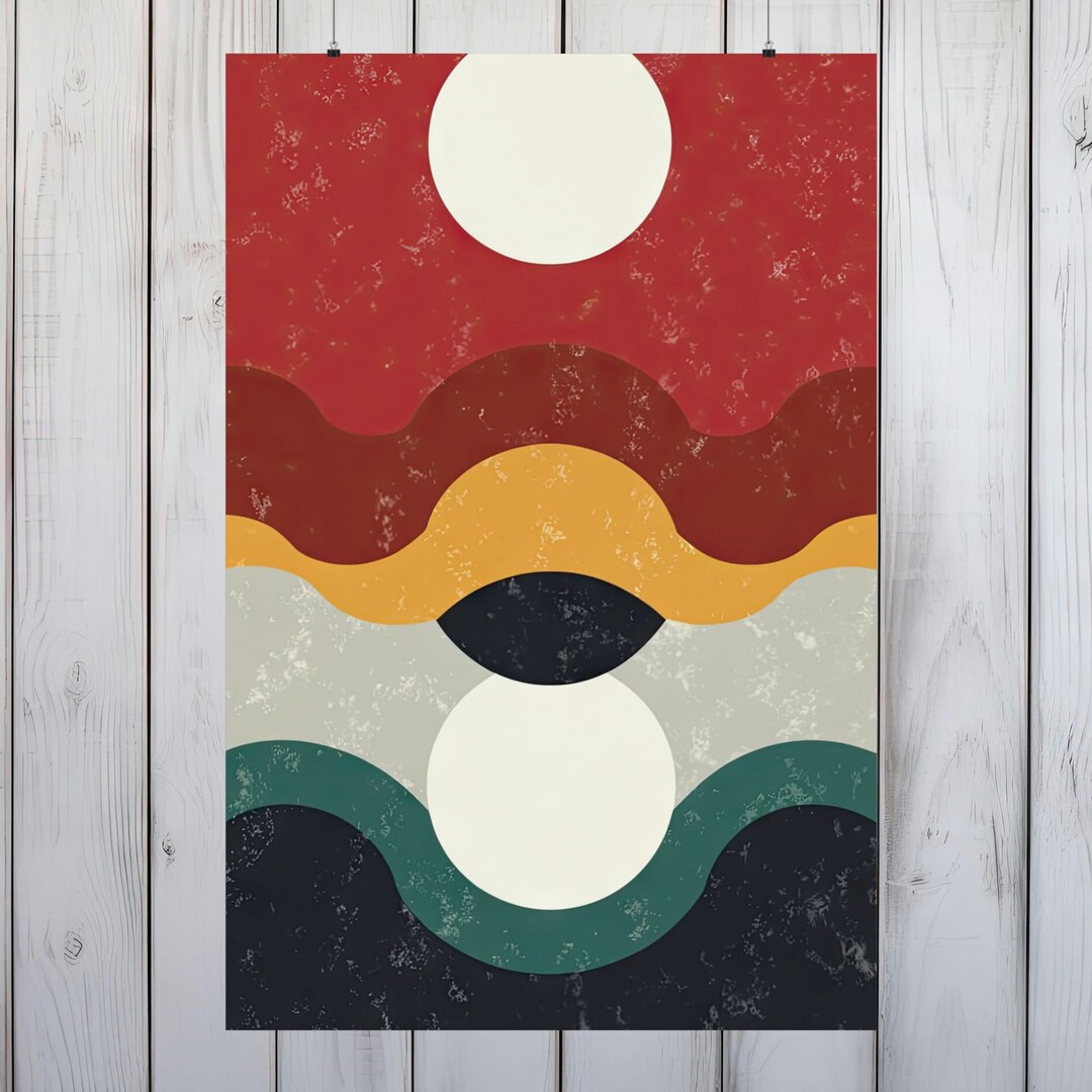Modern Abstract Lithography Wall Art Poster, Colorful Contemporary ...