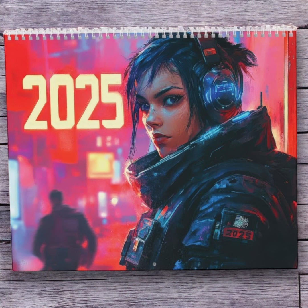 Cyberpunk Wall Calendar 2025 Futuristic Sci-fi Planner Unique Home ...