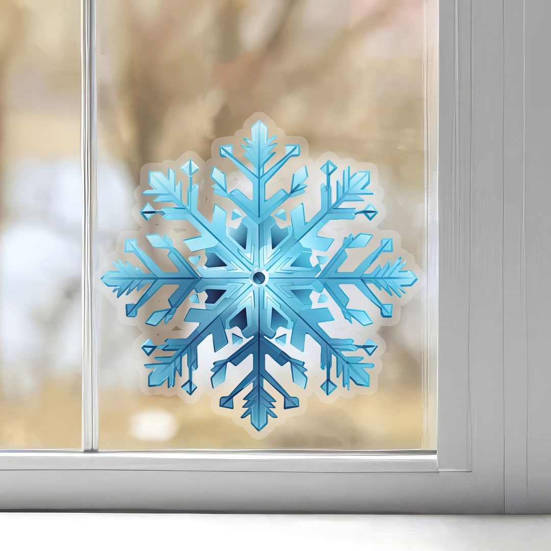 Elegant Snow Crystal Window Sticker Winter Wonderland Decor, Premium ...