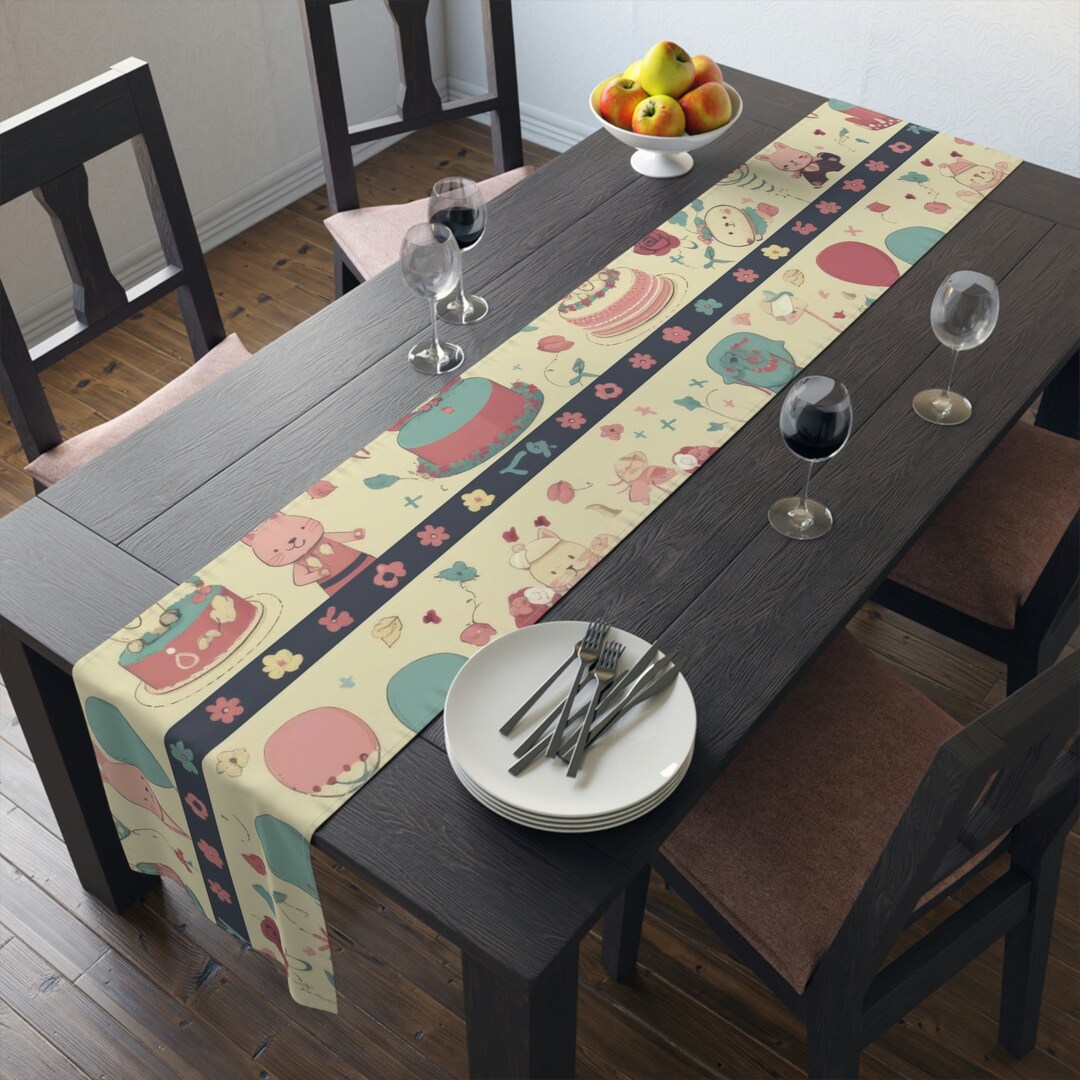 Happy Birthday Table Runner | Party Table Decor | Birthday Table Decor ...