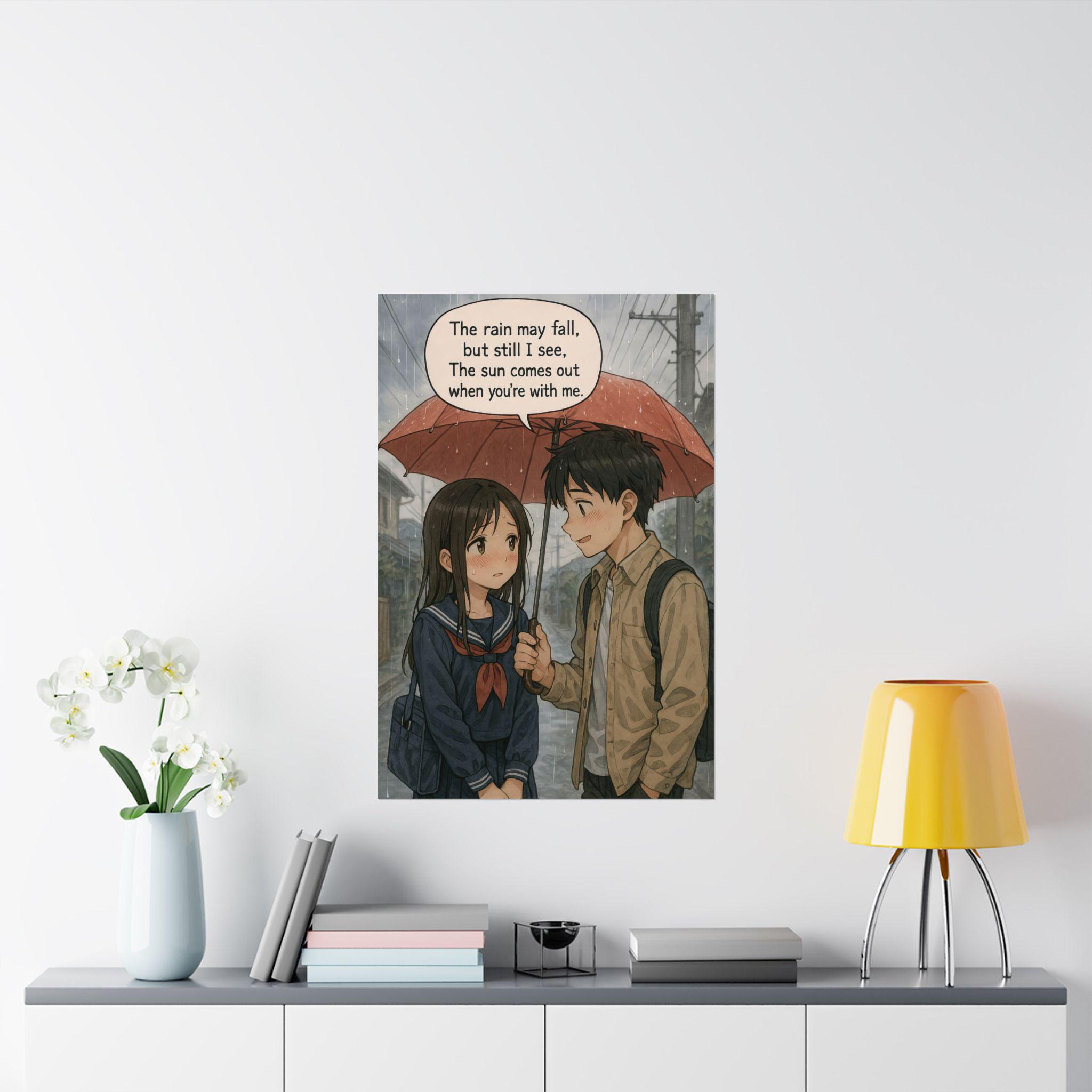 Romantic Anime Poem Wall Poster - Manga Lovers Wall Art Print, Home ...