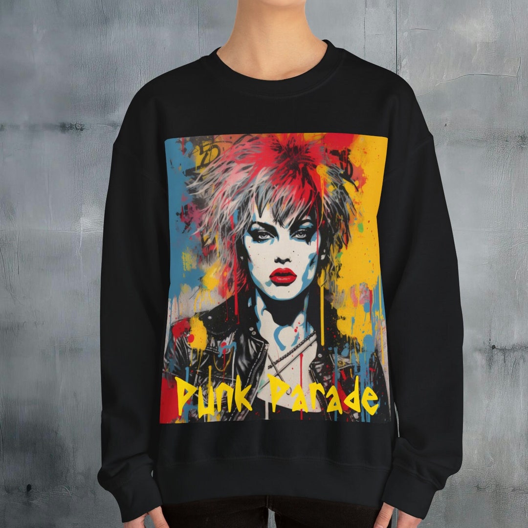 Iconic Retro Punk Rock Sweatshirt Soft & Comfortable Unisex Crewneck ...