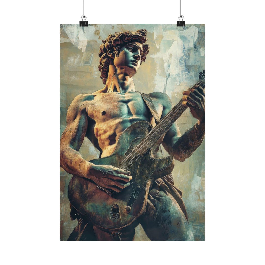 Vertical David Rockstar Statue Matte Poster - Art Print for Bedroom ...