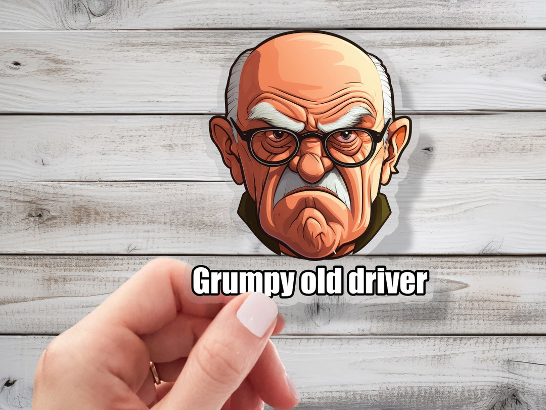 Grumpy Old Driver Humorous Grandpa Car Sticker Decal - Etsy