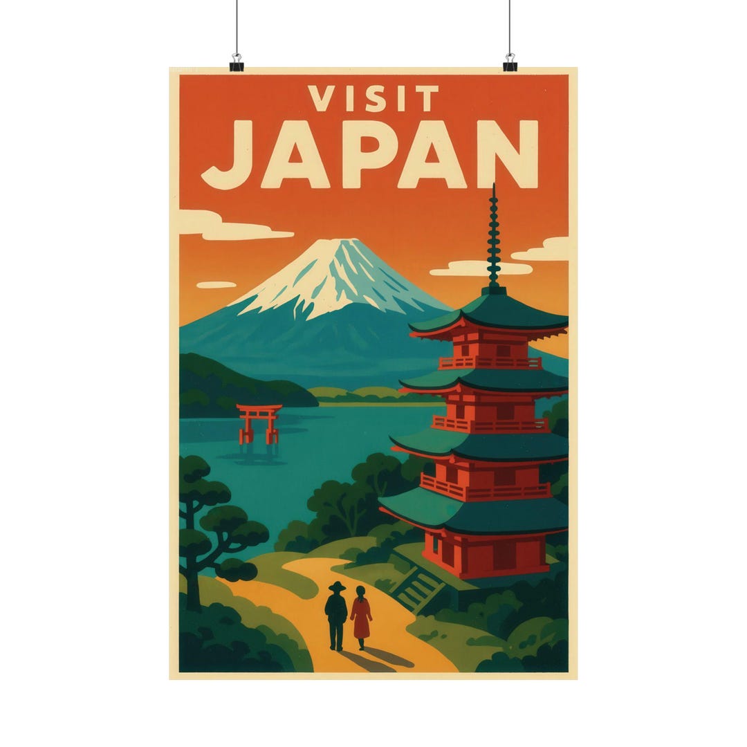 Vintage JAPAN Travel Poster - Matte Art Print for Home Decor, Retro ...