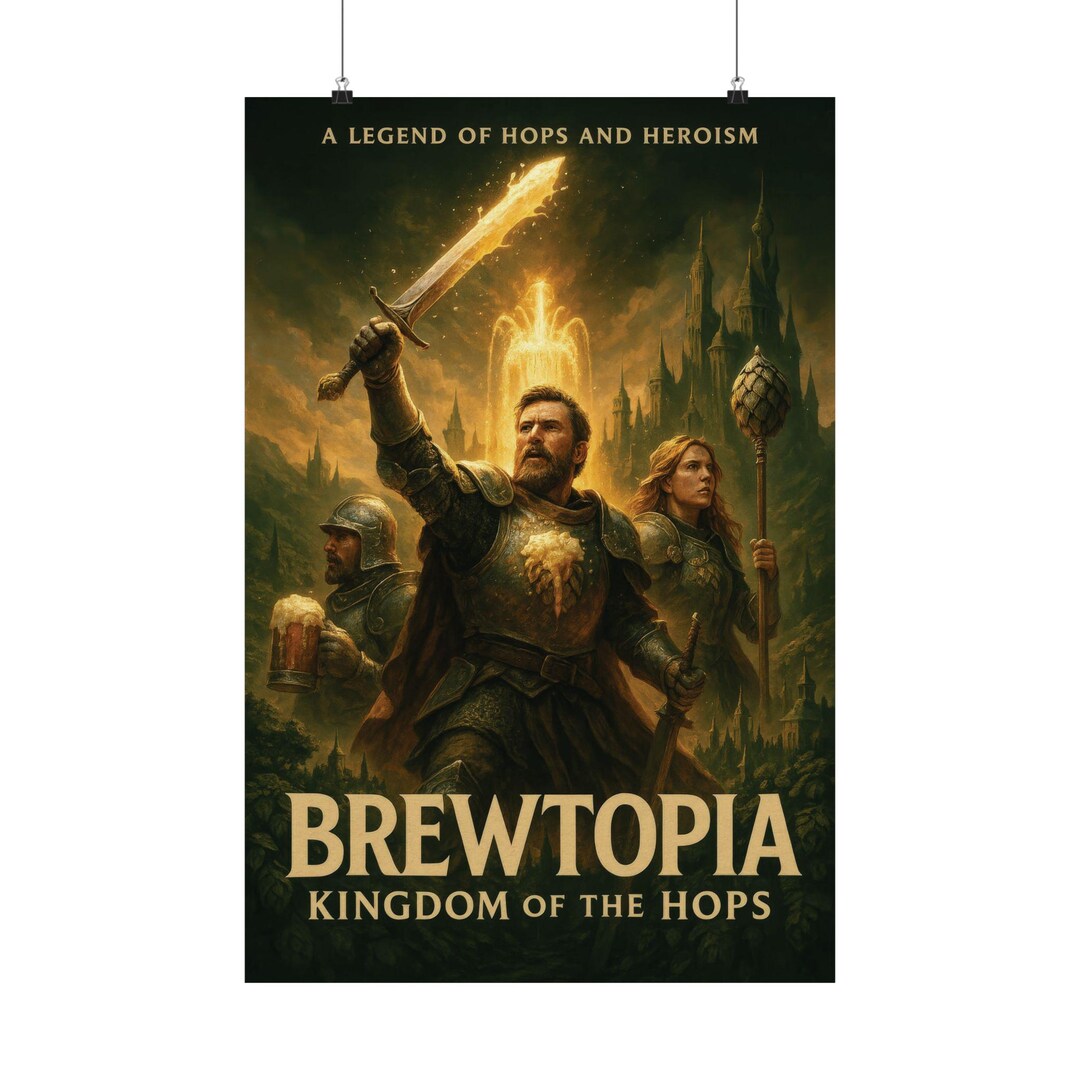 Funny Epic Beer Movie Poster Print, Brewery Wall Art for Mancave, Retro ...