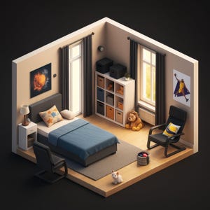 Custom Isometric Room Illustration – Turn Your Room Photo Into Cozy 3D ...