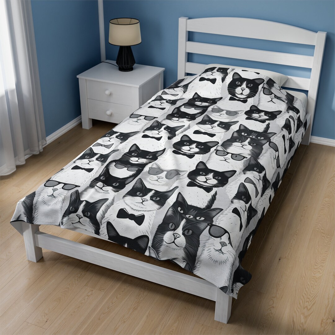 Super Cozy Dapper Cats Velveteen Plush Blanket Ultra-soft Touch for ...