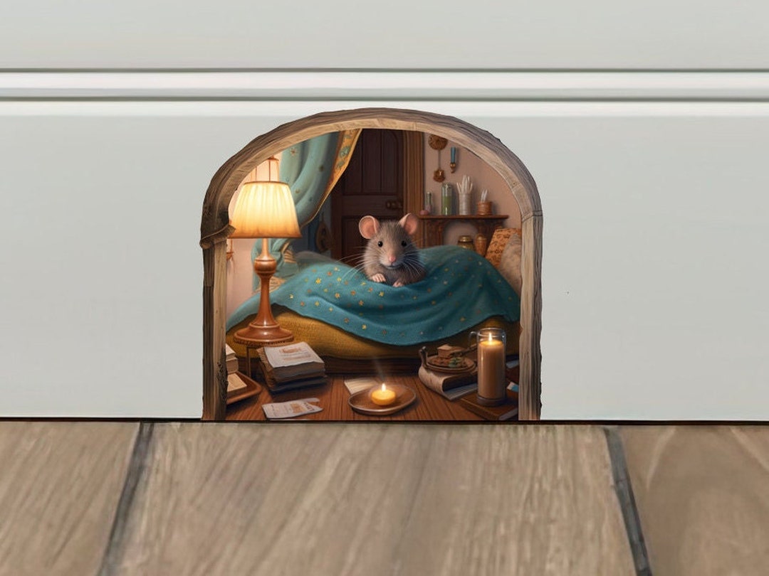 Mouse Hole Decal Sticker for Wall, Room Decor Sticker, Baseboard Mouse ...
