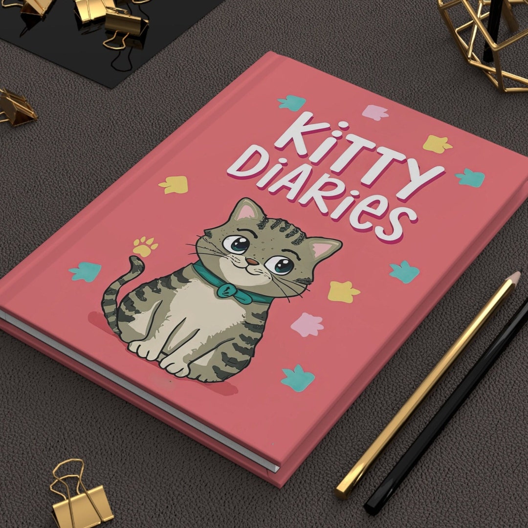 Feline Life Recorded in Kitty Diaries Hardcover Journal, 150 Pages, Cat ...