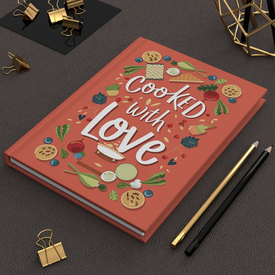 Cooking Recipe Hardcover Journal Logbook, Blank Recipe Planner Notebook ...