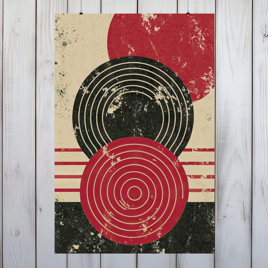 Lively Modern Abstract Lithography, Contemporary Art Print on Fine ...