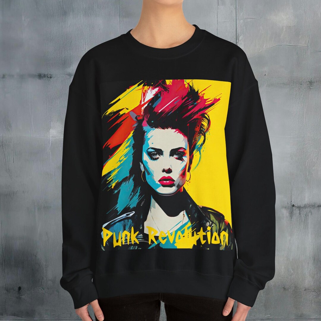Iconic Retro Punk Rock Sweatshirt Soft & Comfortable Unisex Crewneck ...