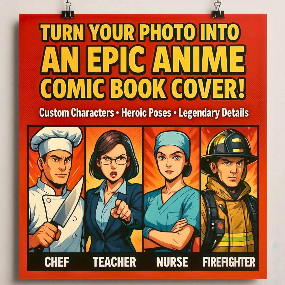 Personalized Profession Comic Book Cover From Photo - Epic Anime Style ...