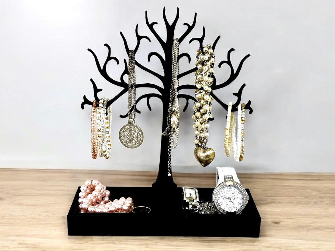 The Jewelry Tree - Elegant Jewelry Stand for Earrings, Necklaces, Rings ...