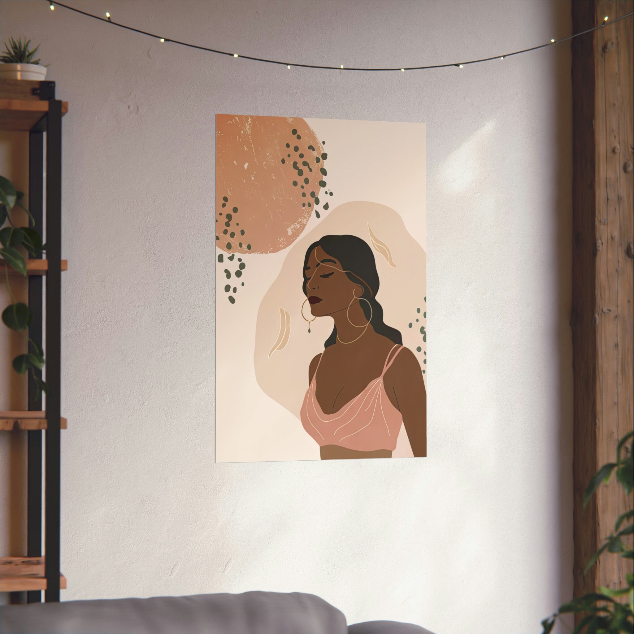 Graceful Bohemian Woman Poster: Tranquil Boho Aesthetic, Premium ...