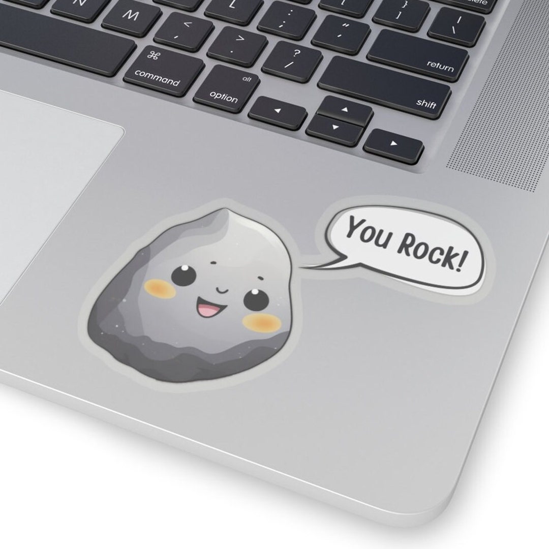 You Rock Cute Kawaii Stone Sticker Cheerful Encouraging Rock Decal - Etsy