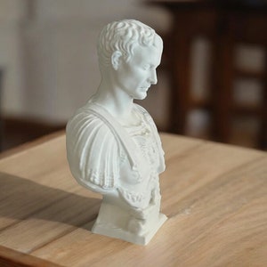 Gaius Julius Caesar Desktop Bust - 3D Printed Roman History Bookshelf ...