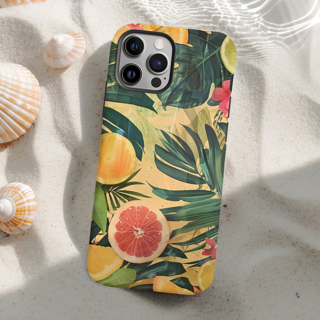 Exotic Fruit Collage Tought Phone Case - Nostalgic Summer Design for ...