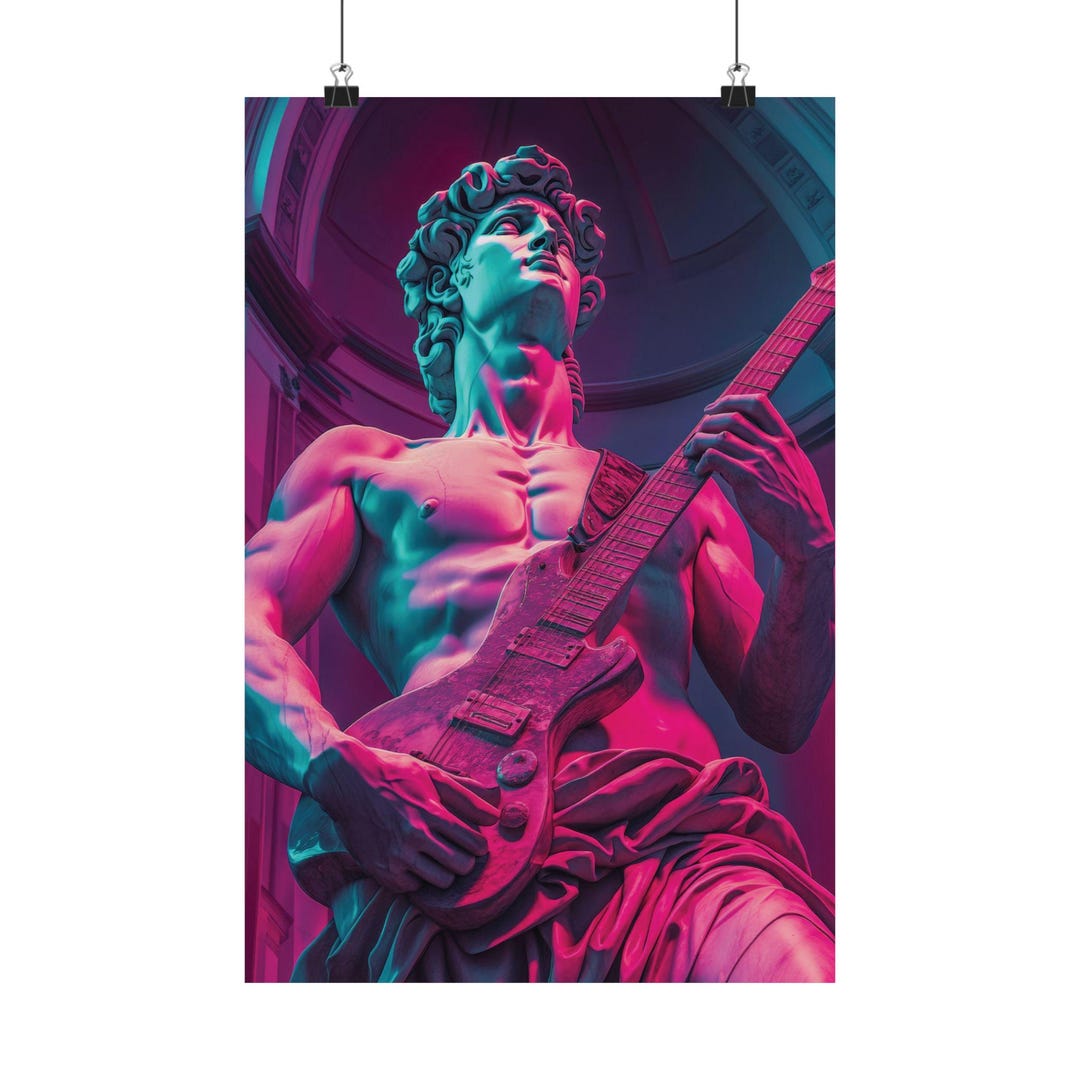 David Rockstar Statue Matte Poster Epic Art Print for Bedroom Decor ...