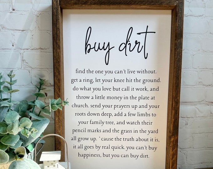 Buy Dirt Framed Sign Song Lyric Sign Country Song Farmhouse Decor Wall ...