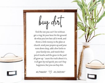 Buy Dirt Framed Sign Song Lyric Sign Country Song Farmhouse Decor Wall ...