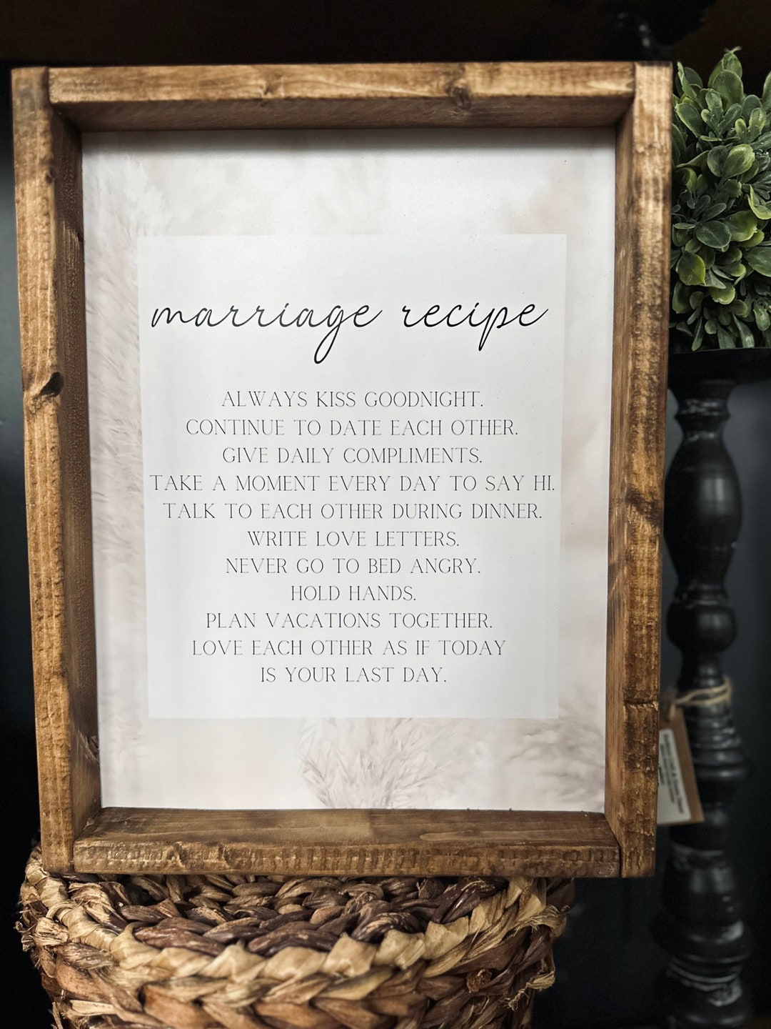 Marriage Recipe Sign Neutral Framed Sign Wall Decor - Etsy