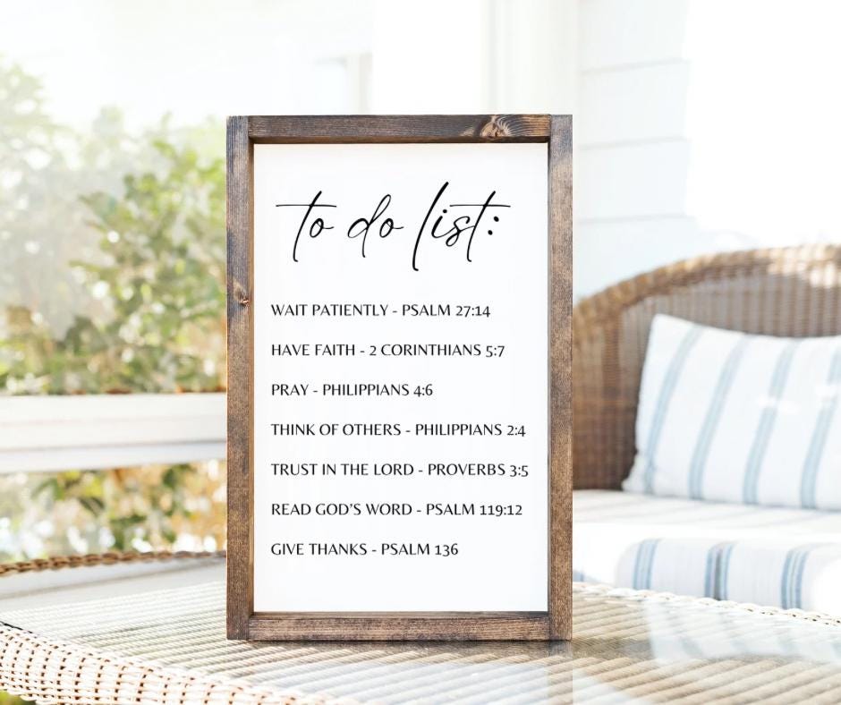 To Do List Bible Verse Framed Sign | Religious | Farmhouse Decor | Wall ...