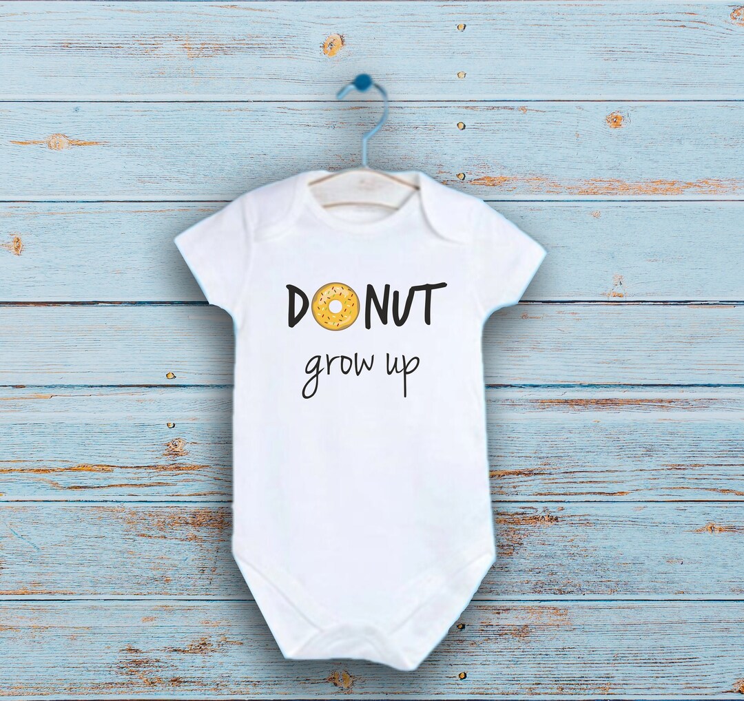 Donut Grow up Onesie, Yellow Donut Grow up Bodysuit, Donut Themed ...