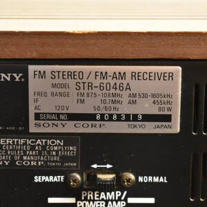 Vintage Classic Sony STR-6046A Stereo Receiver - Etsy